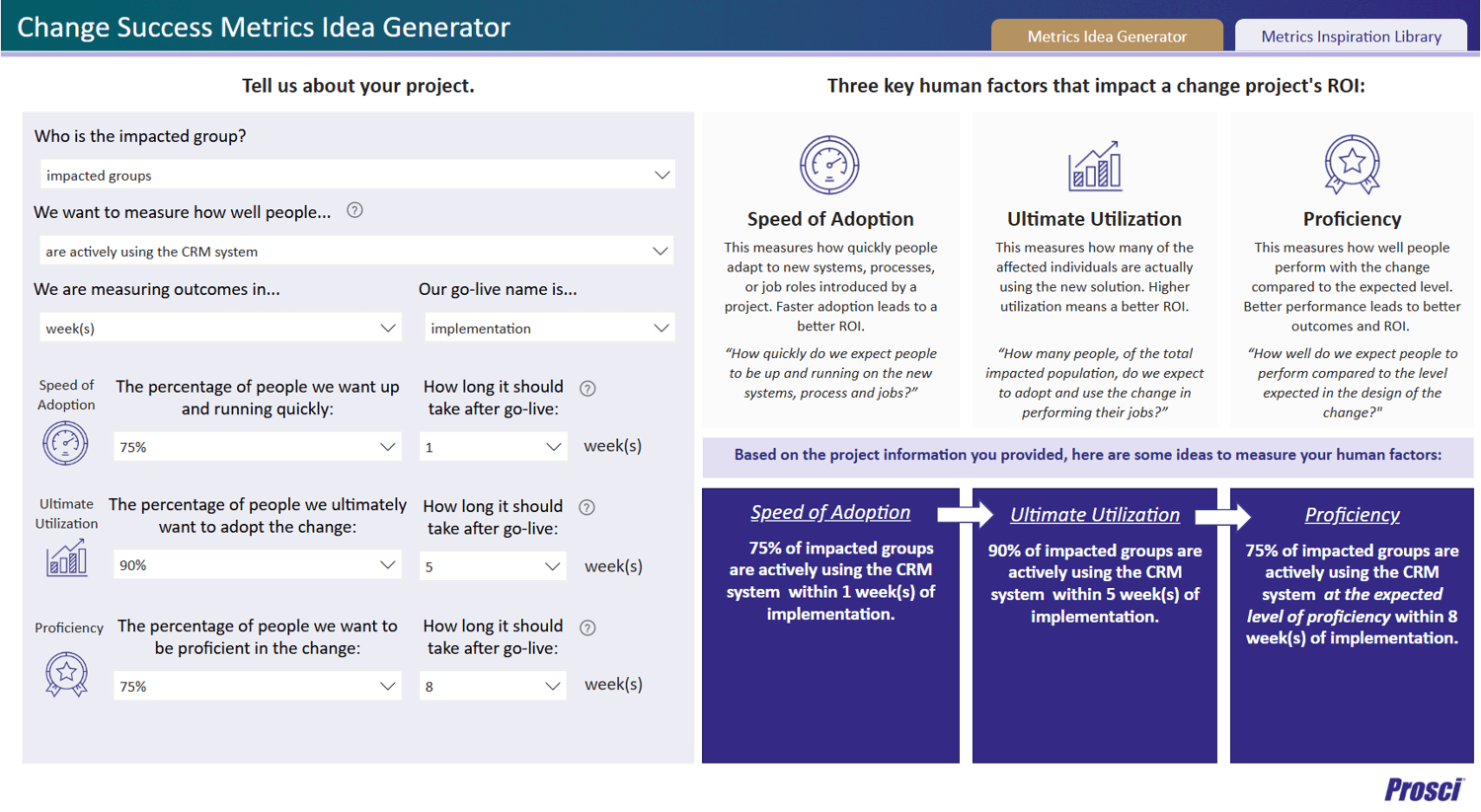 Change Success Metrics Idea Generator