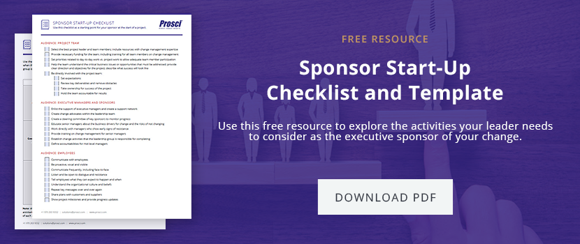 Sponsor Checklist and Roadmap Template | Prosci