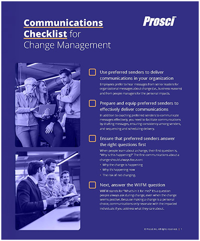 Communications Checklist for Change Management | Prosci